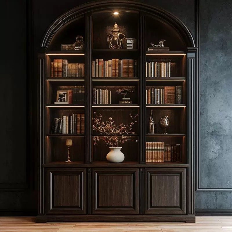Fancy all wood arch bookcase - TopBuildingMaterial